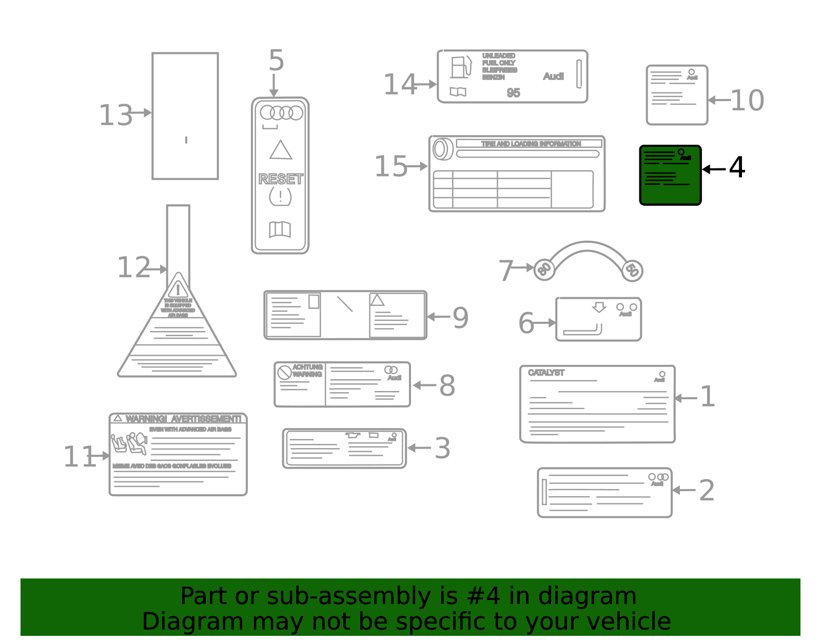 2018-2025 Audi Info Label 7D0-000-279-L | TascaParts.com