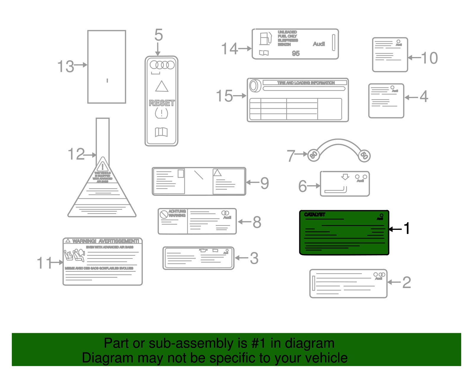 80A-010-504-D - Emission Label 2023 Audi | Audi OEM Parts Guy