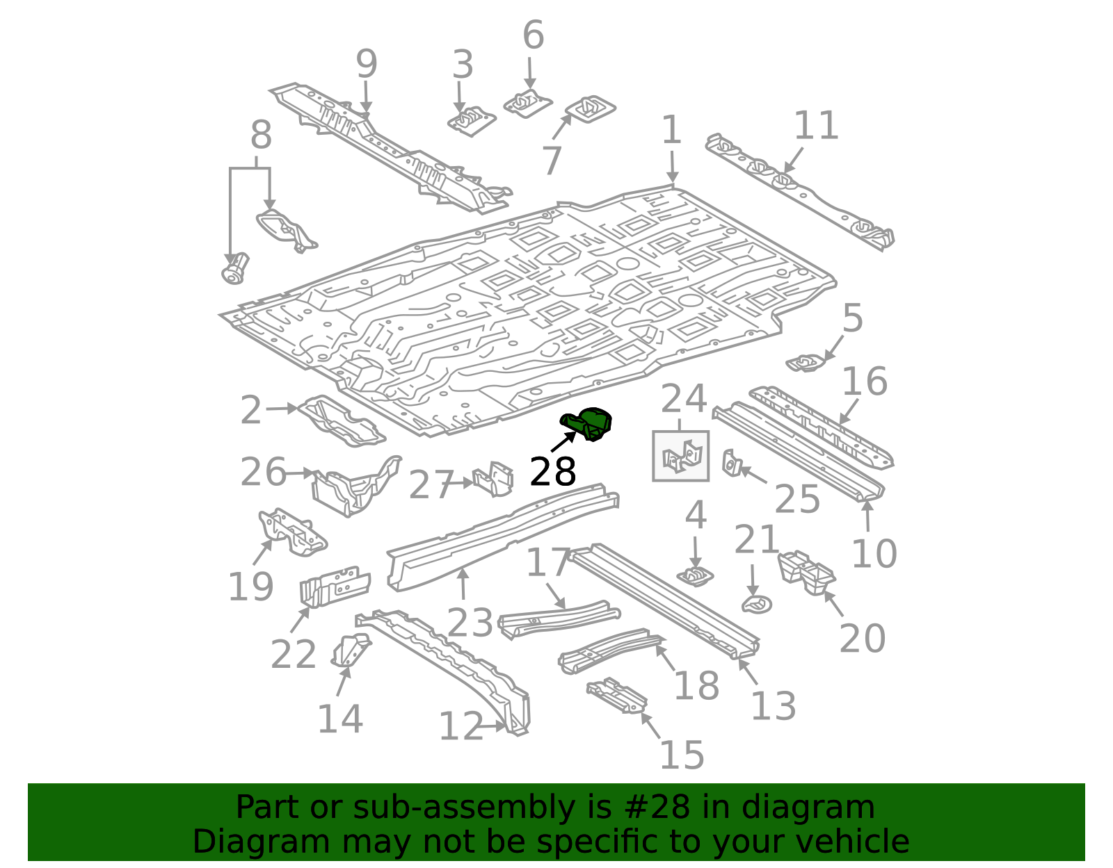 2004-2010 Toyota Sienna Fender Outrigger 57306-08010 | Toyota Parts Center