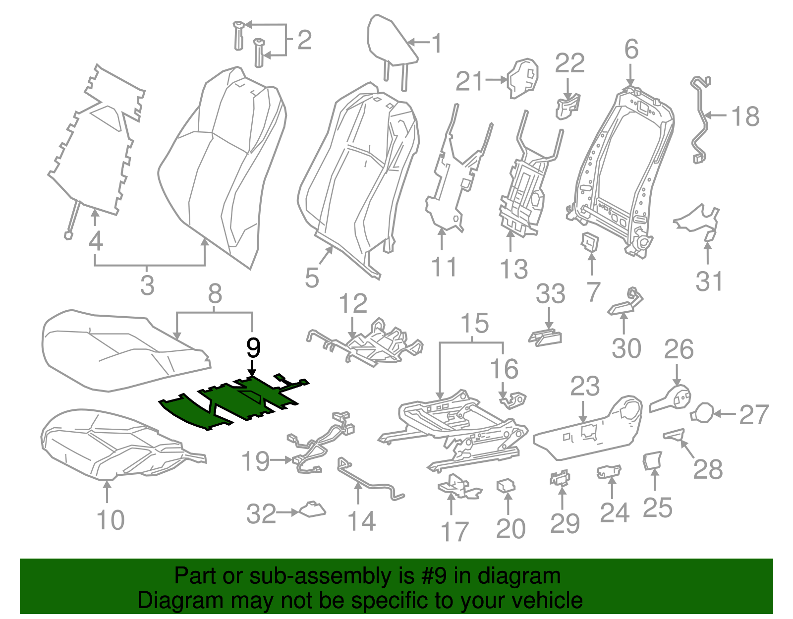 2018 Toyota C-HR Seat Cushion Heater 87510-F4010 | Toyota Parts Center