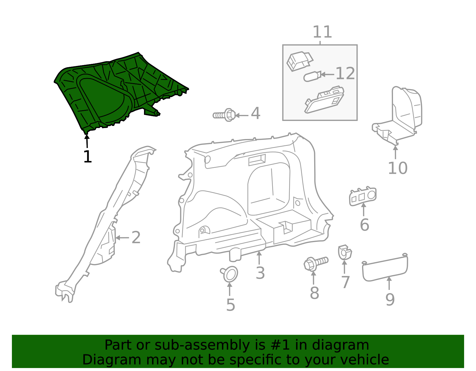 2019-2025 Toyota 2019-2024 Toyota - Upper Trim Panel 62480-0R090-B0 ...