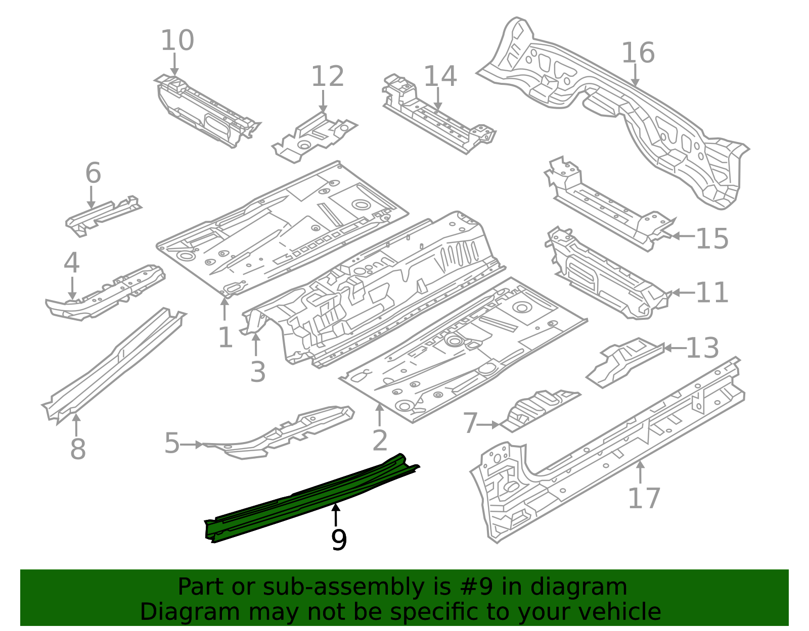 TK48-54-660 - Floor Rail - 2016-2023 Mazda CX-9 | Mazda Swag