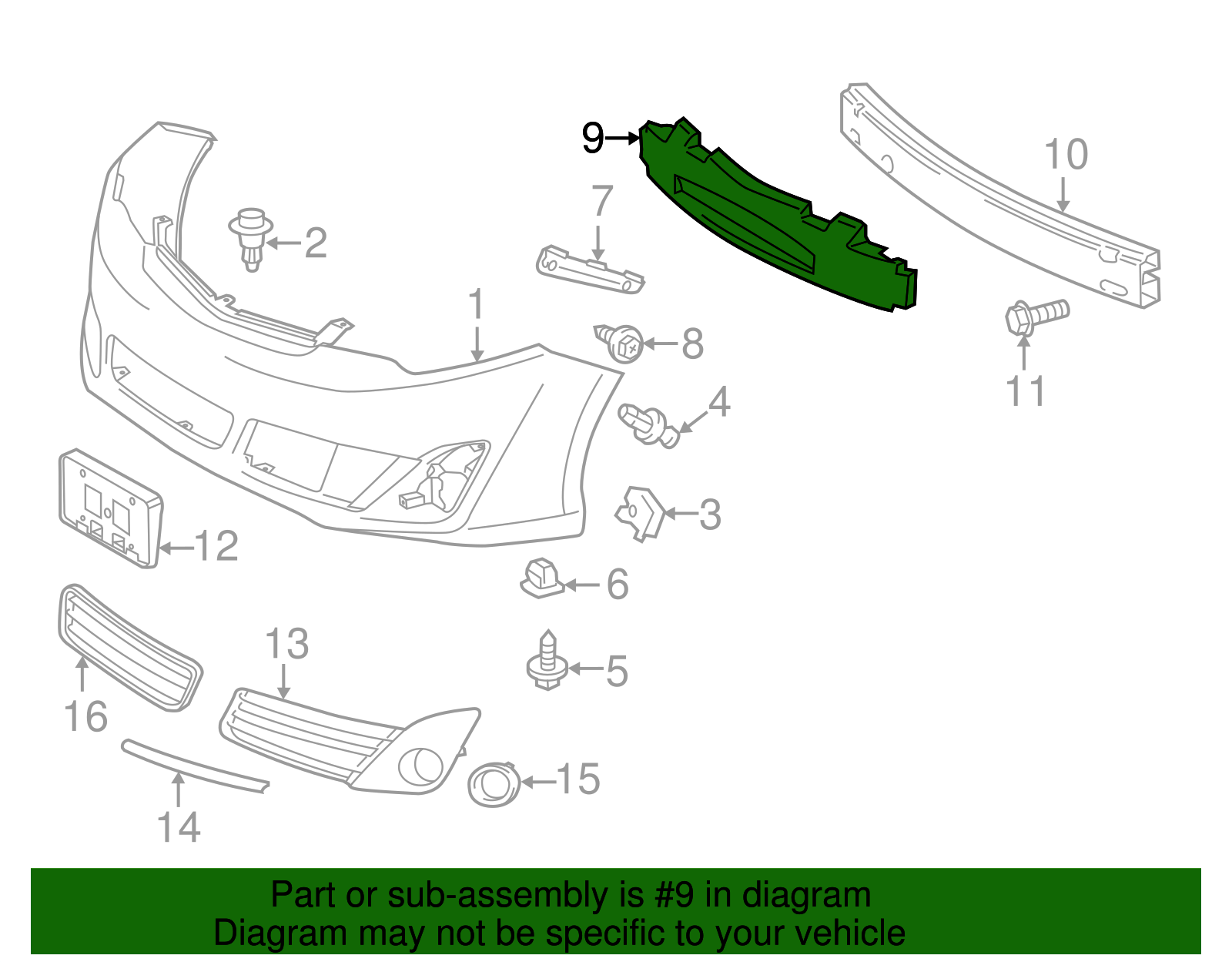 2012-2013 Toyota Camry Energy Absorber 52611-06230 | Toyota Parts Center