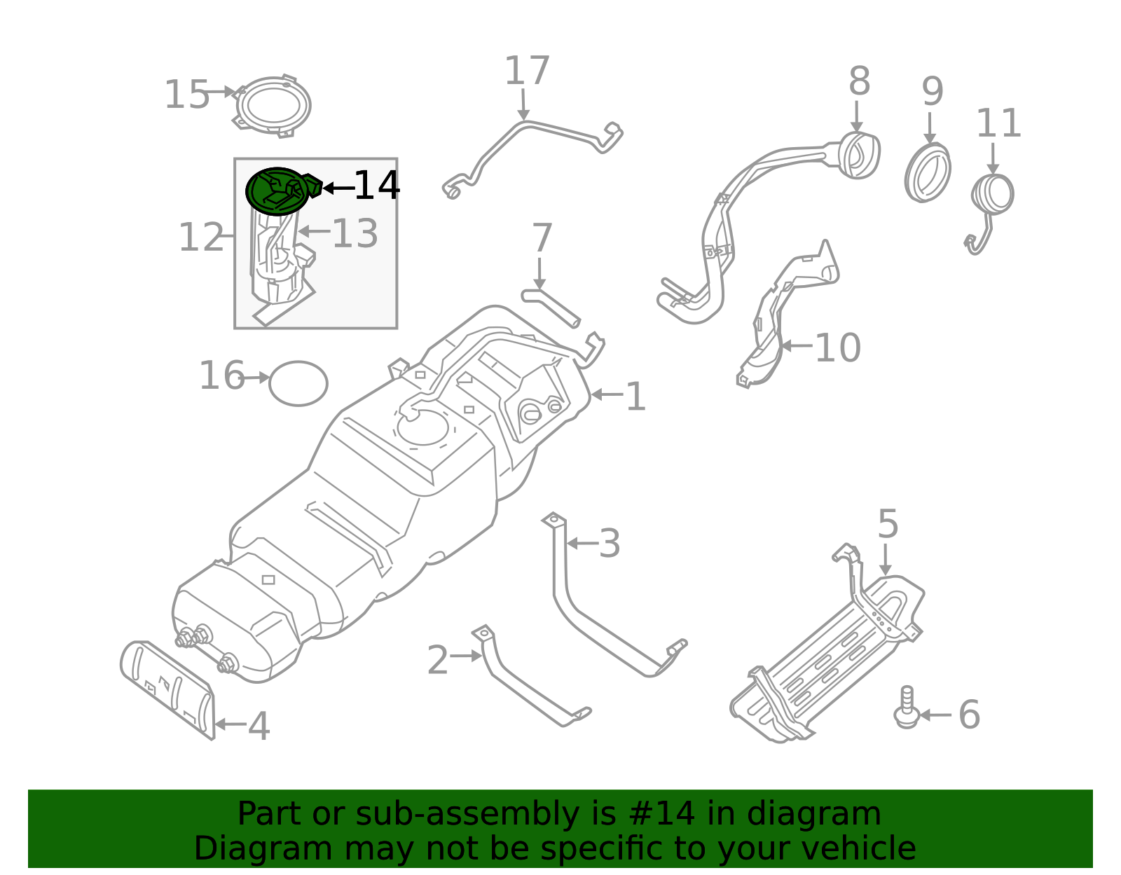 2007-2015 Nissan Fuel Gauge Sending Unit 25060-ZQ60D | Nissan Parts OEM