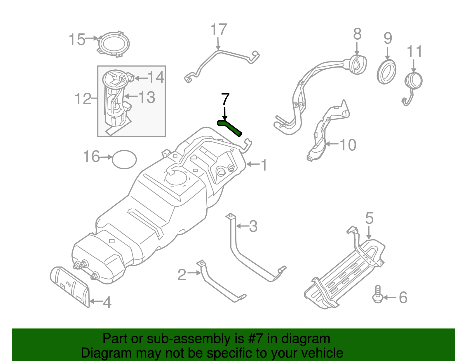 2004-2015 Nissan Filler Hose 17228-7S005 | Bill Kay Nissan Parts