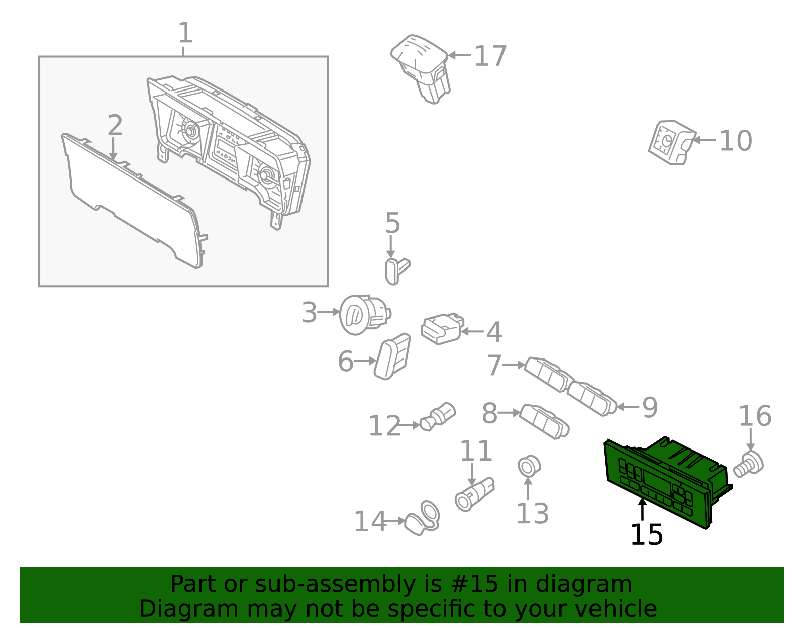 FL1Z-19980-K - Dash Control Unit - 2015-2017 Ford | Lasco Auto Parts