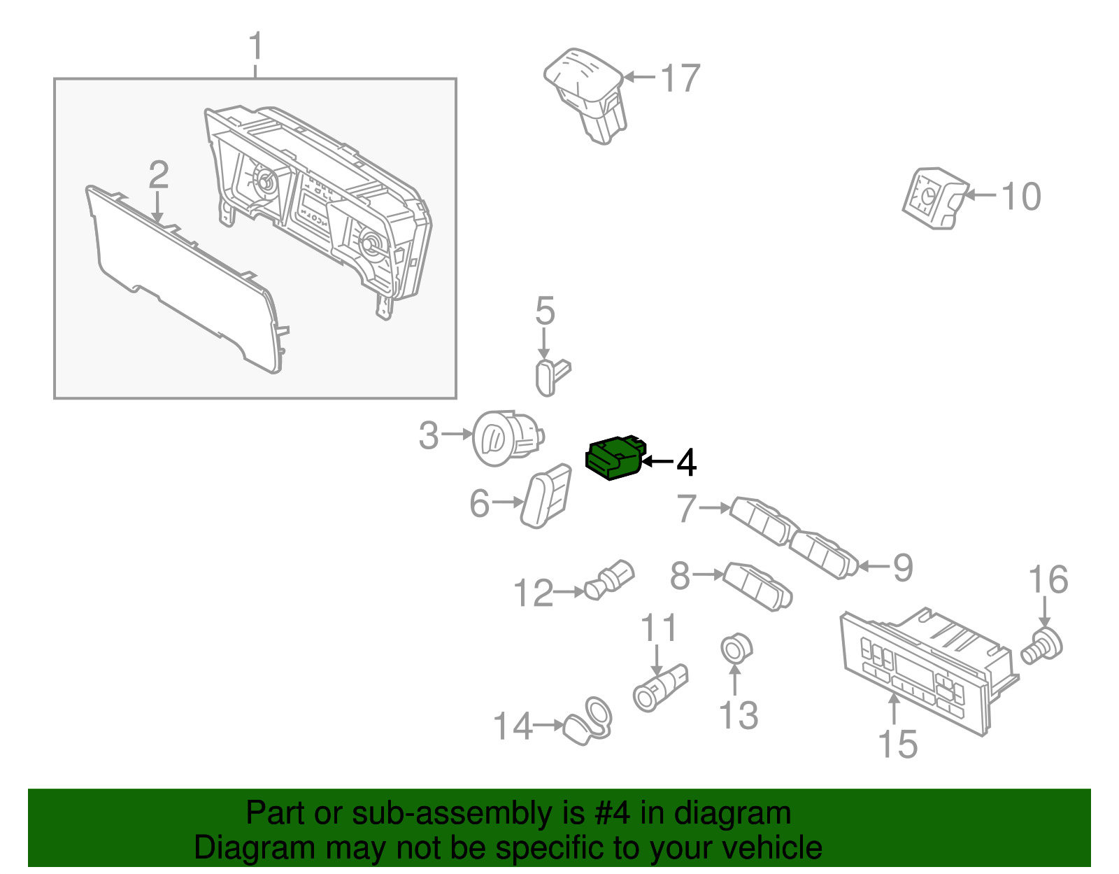 2015-2017 Lincoln Navigator Instrument Light Rheostat FL7Z-11691-AA ...