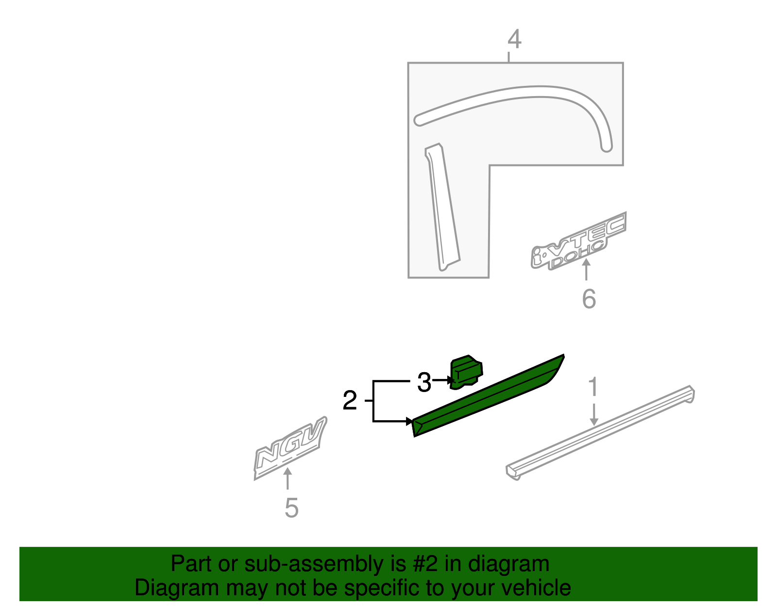 75303-SNE-A02ZF - 2006-2011 Honda Civic - Protector R Rear Door *NH700M ...