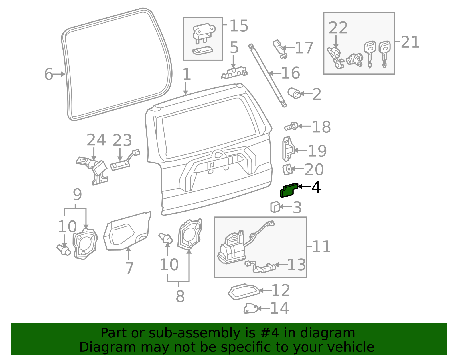 2010-2013 Toyota 4Runner Lift Gate Retainer 76827-35020 | MotorMotor