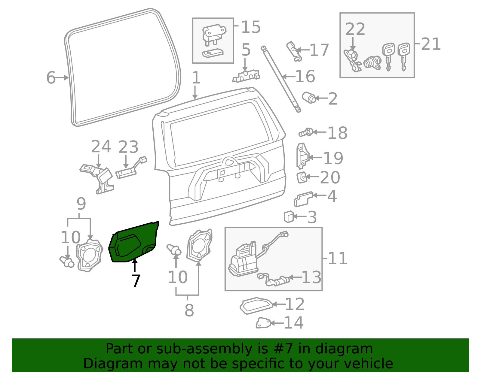 67848-35040 - Lift-Gate Trim Cover Cap 2013-2024 Toyota 4Runner ...