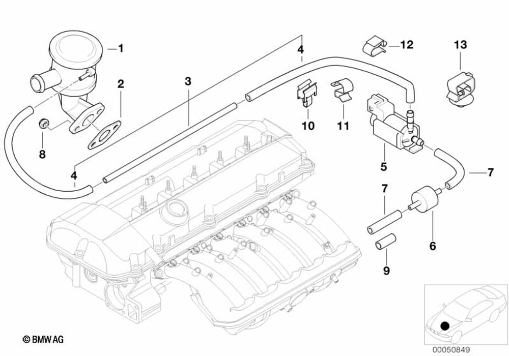 11727553063 - BMW Valve 1998-2005 BMW | Performance Auto Parts