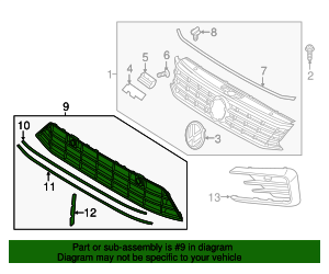 2016-2019 Volkswagen Passat Lower Grille 561-853-671-G-FOD | OEM Parts ...