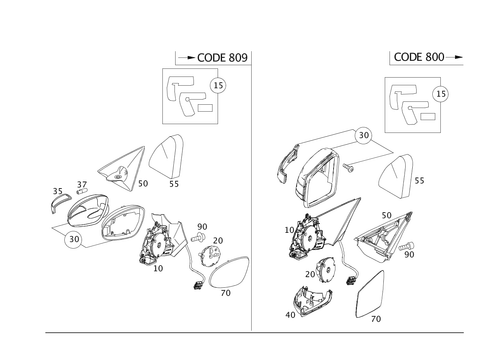 Outside Rear View Mirror, on the Left for 2010 Mercedes-Benz S600 ...