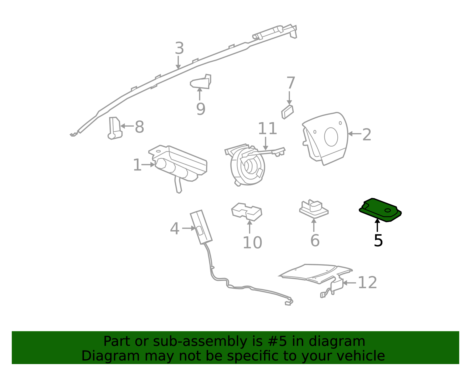 2010-2012 GM Airbag Sensing and Diagnostic Module 23423606 GM ...