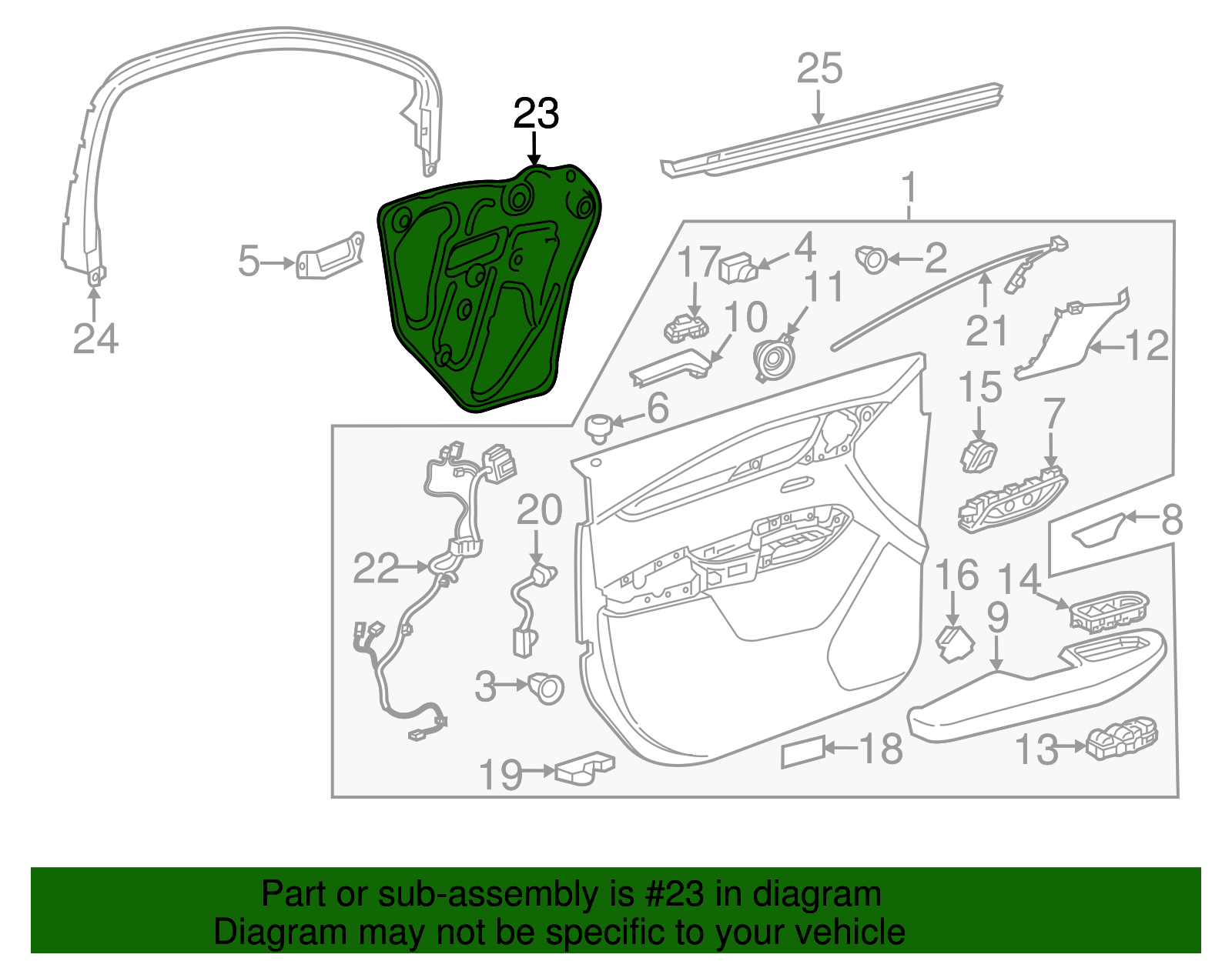 2017-2025 Cadillac XT5 Water Deflector 85608034 | Courtesy Parts