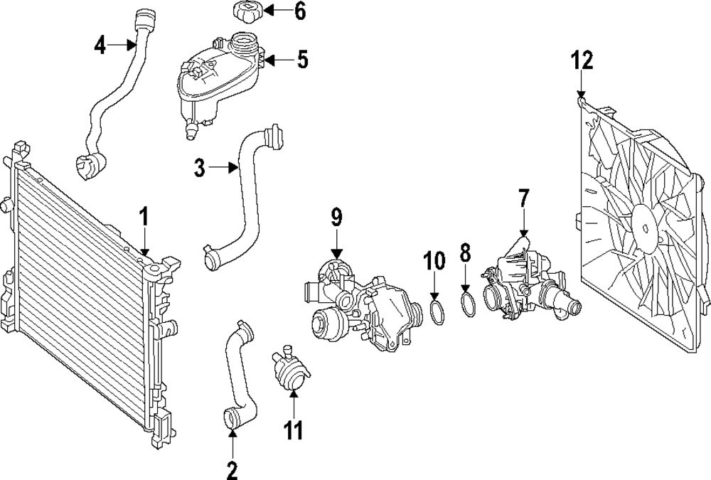 205-501-28-82 - Lower Hose 2016-2018 Mercedes-Benz C 350e | Mercedes ...