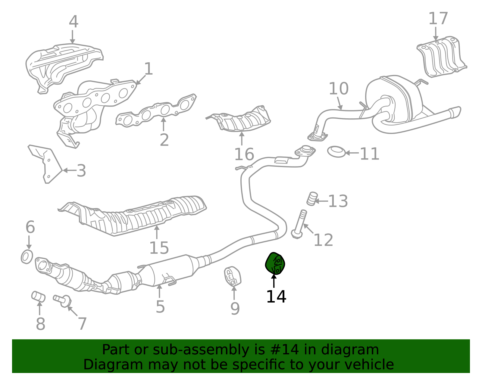 2007-2019 Toyota Exhaust System Hanger 17565-47010 | Toyota Parts Center