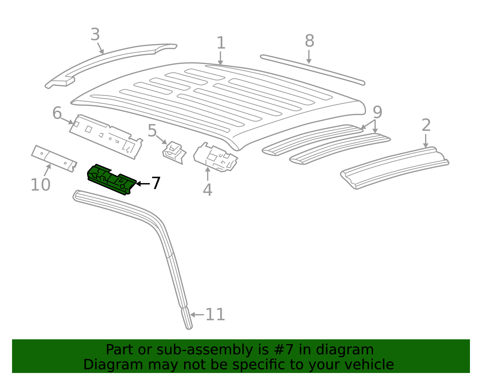 Roof Side Rail | F81Z-26513A16-AA | Walls' Ford Parts