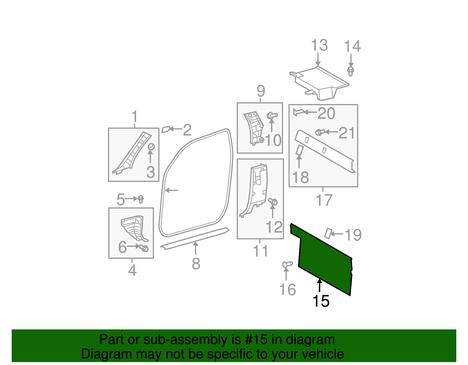 2007-2017 Toyota Tundra Back Panel Trim 64271-0C050-C0 | Toyota Parts ...