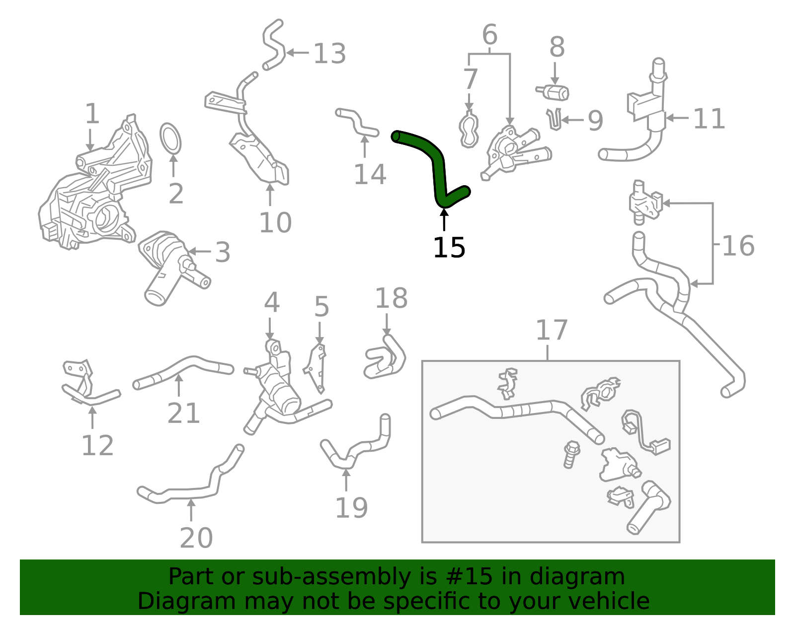 2021-2024 Toyota Camry Engine Coolant Hose 16267-F0140 | Toyota Parts ...