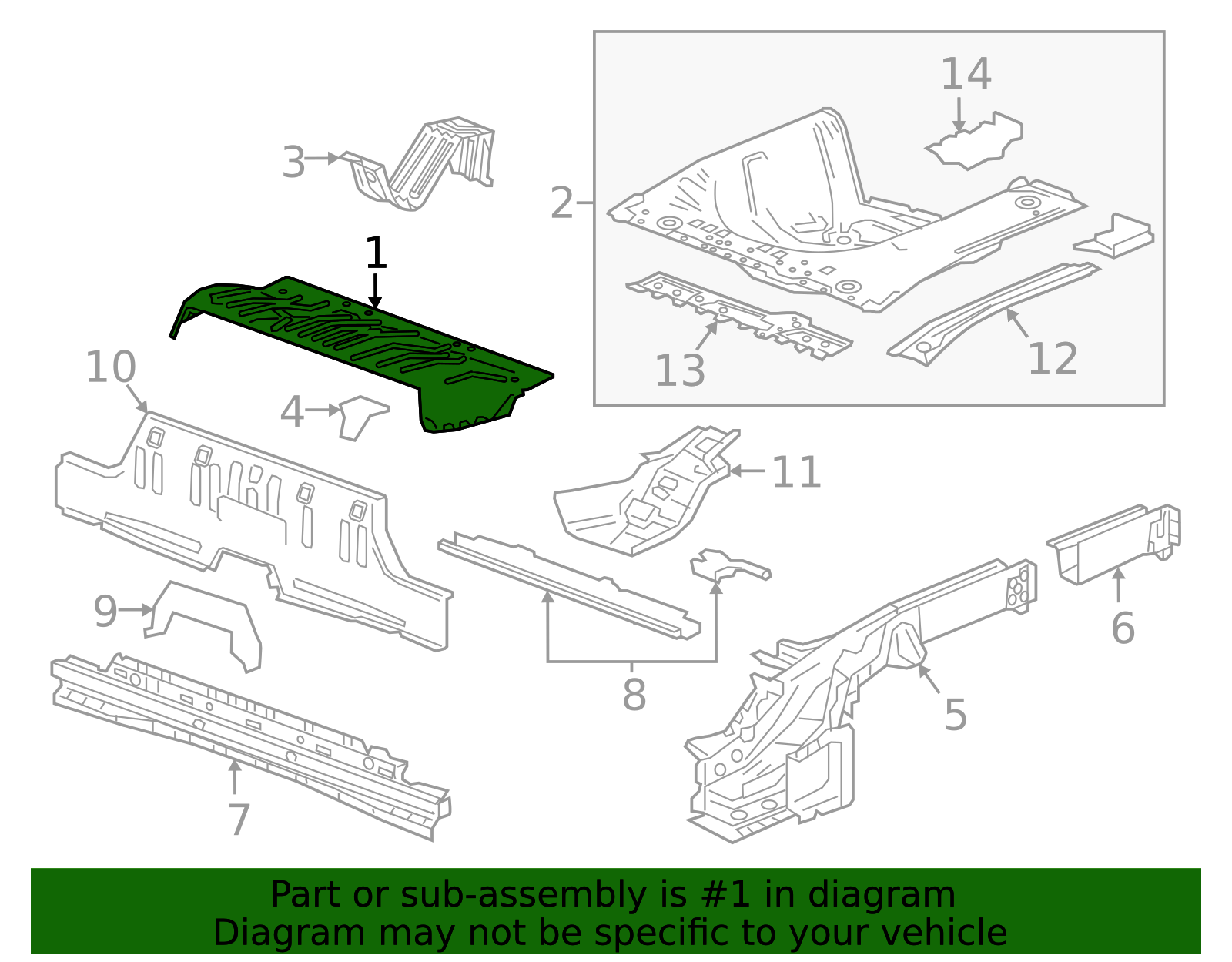 2016-2022 Chevrolet Spark Rear Floor Front Panel 95241727 | Capital ...