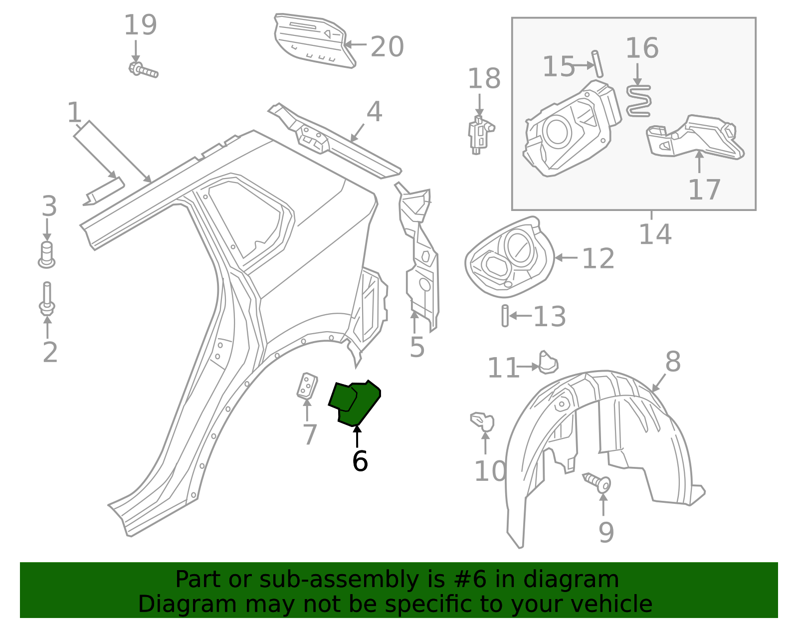 5NL-809-611 - Quarter Panel Reinforcement 2018-2024 Volkswagen Tiguan | Wolfsburg Parts Direct