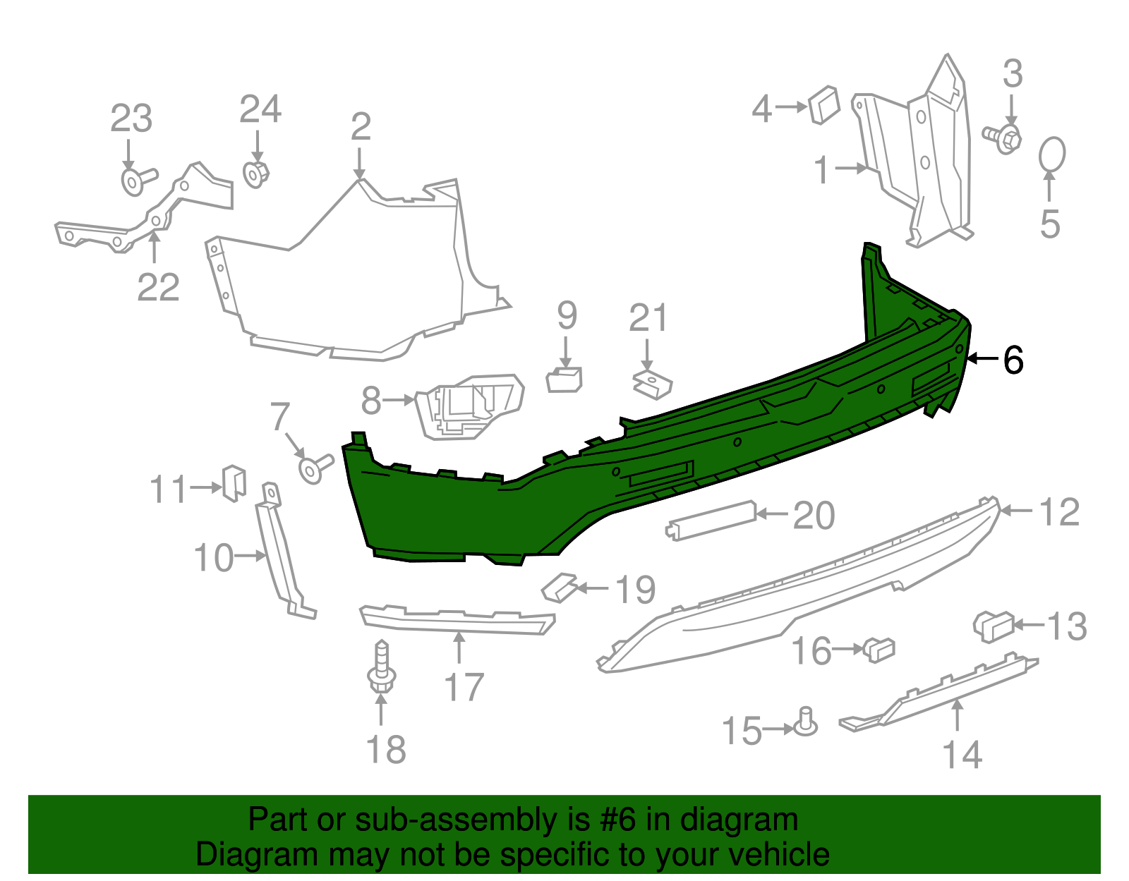 2017-2023 GMC Acadia Rear Lower Bumper Cover 84261221 | GM Parts Center