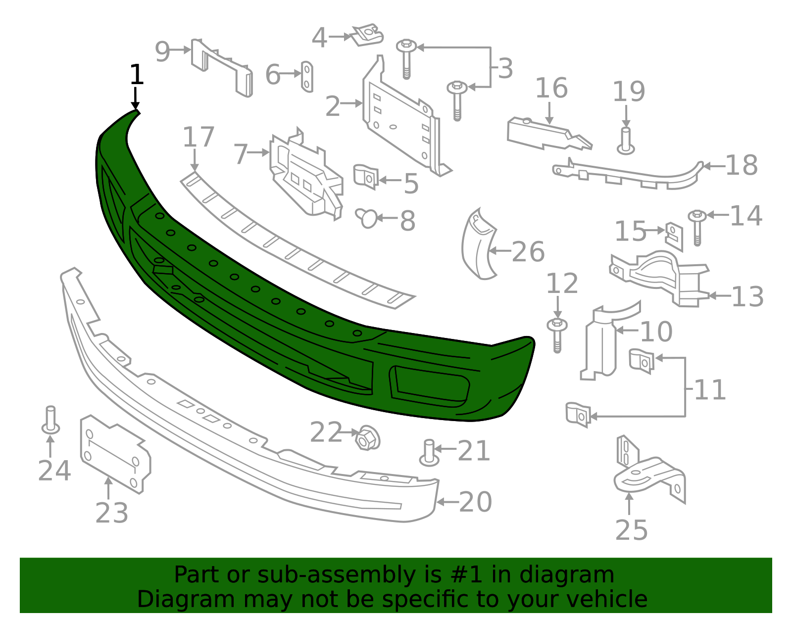 2018-2019 Ford Bumper Face Bar hc3z17757f | TascaParts.com