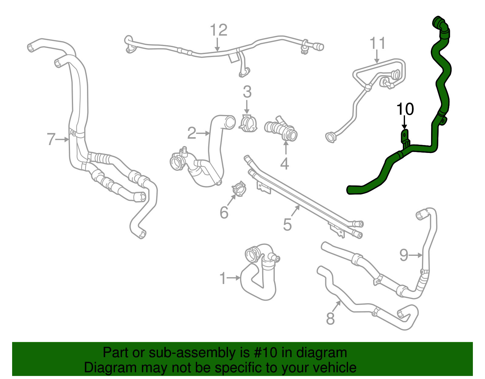 Audi Radiator Coolant Hose 80A122101BN | AutoNation Parts