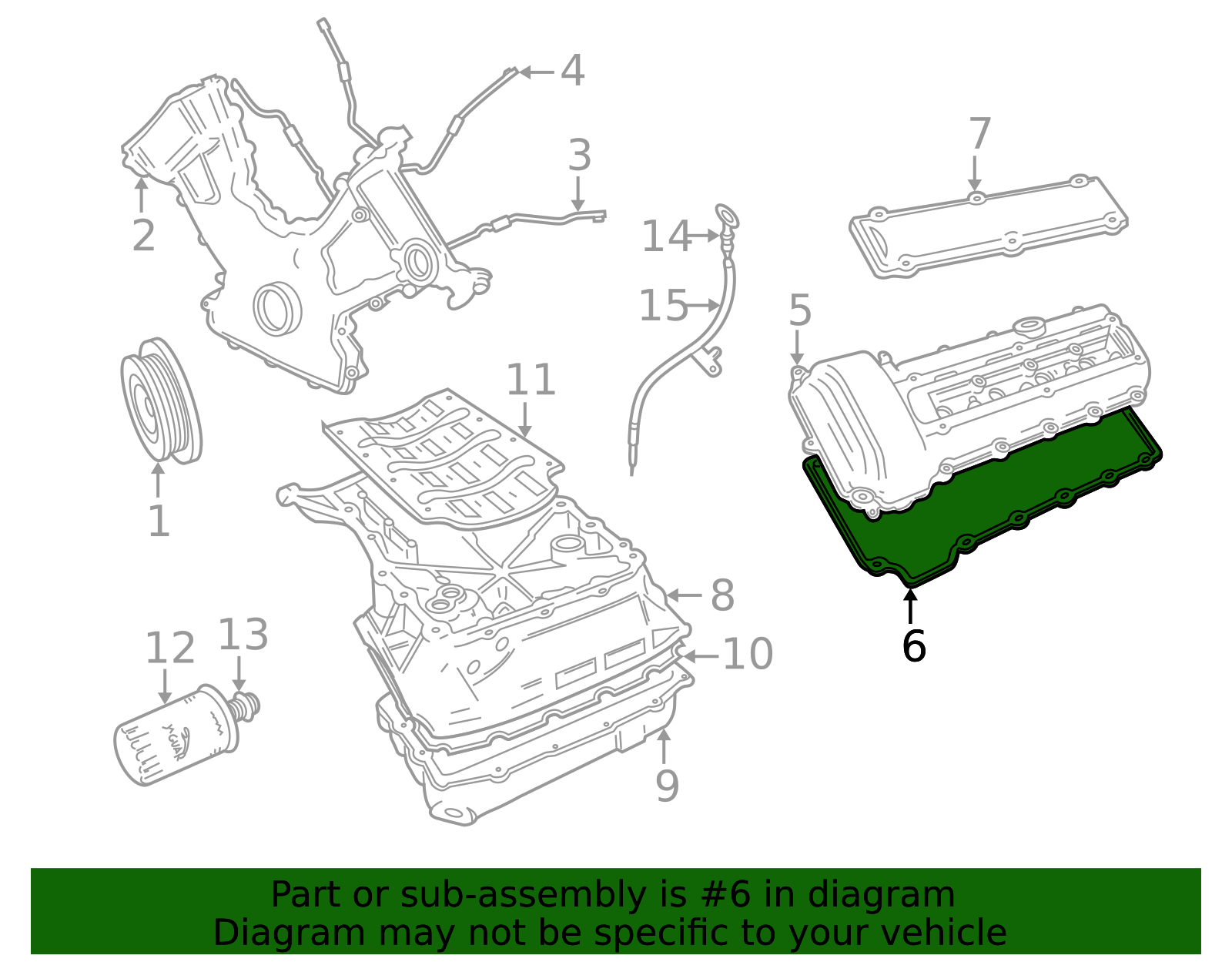 1997-1999 Jaguar Valve Cover Gasket NCA2515AE | JaguarParts.com