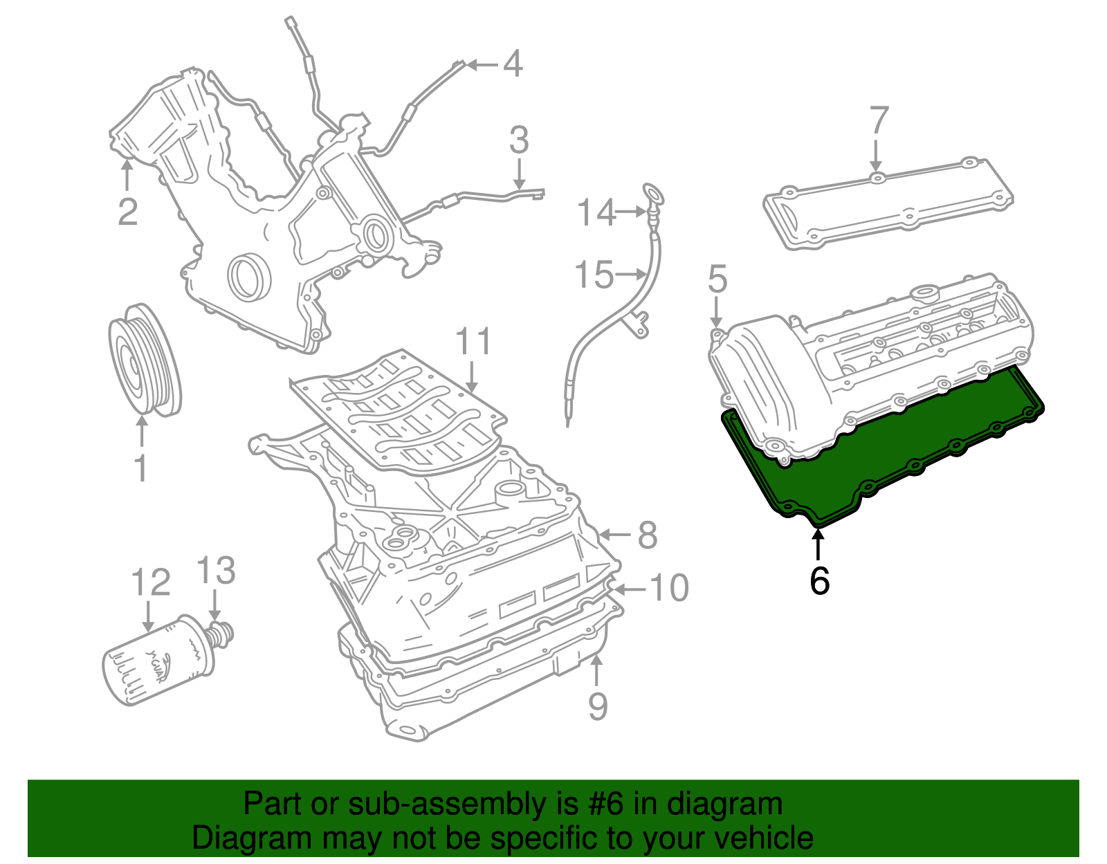 1999-2003 Jaguar Valve Cover Gasket AJ88400 | OEM Parts Online