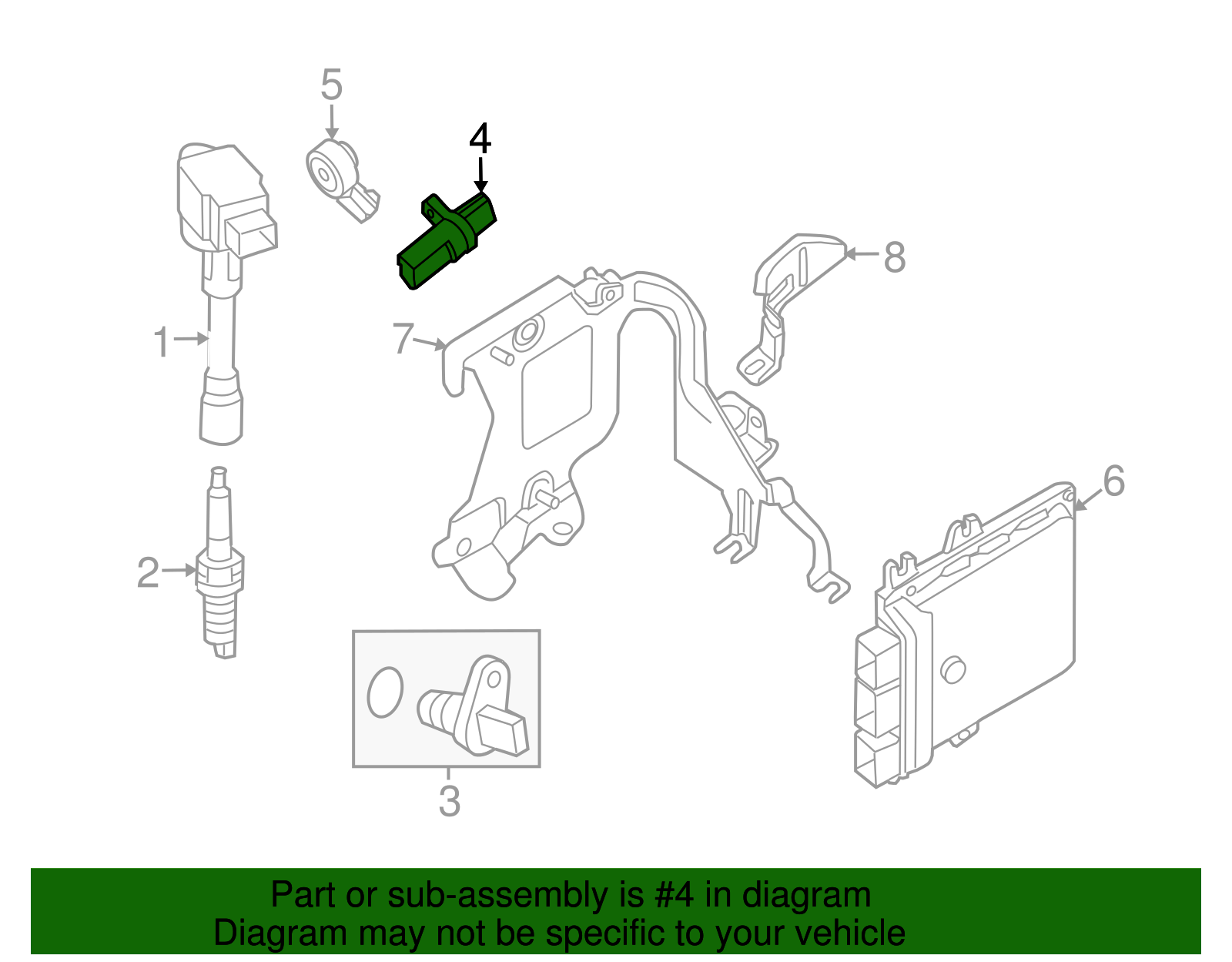 2017-2025 Nissan Engine Camshaft Position Sensor 23731-JA11D | Nissan ...