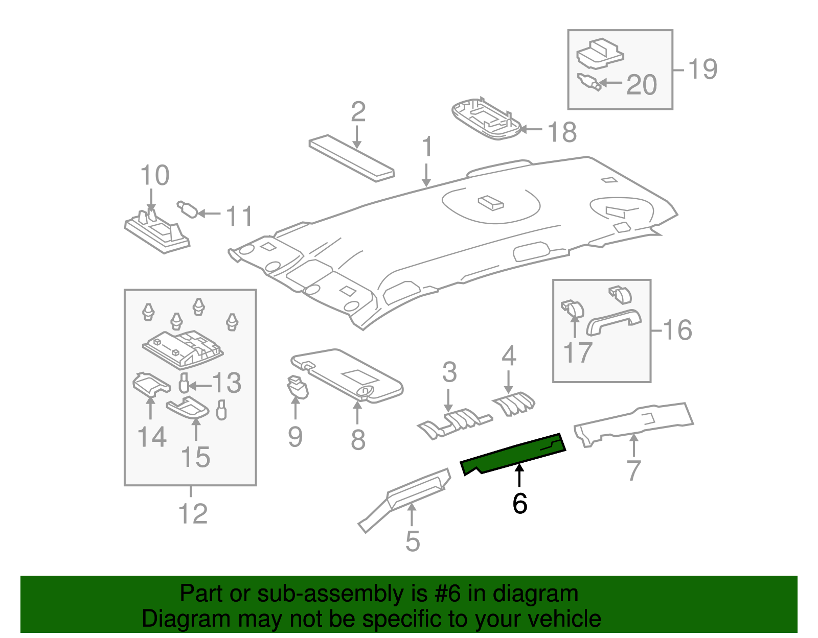 66414-42120 - Headliner Spacer - 2006 Toyota RAV4 | Nucar Toyota Parts