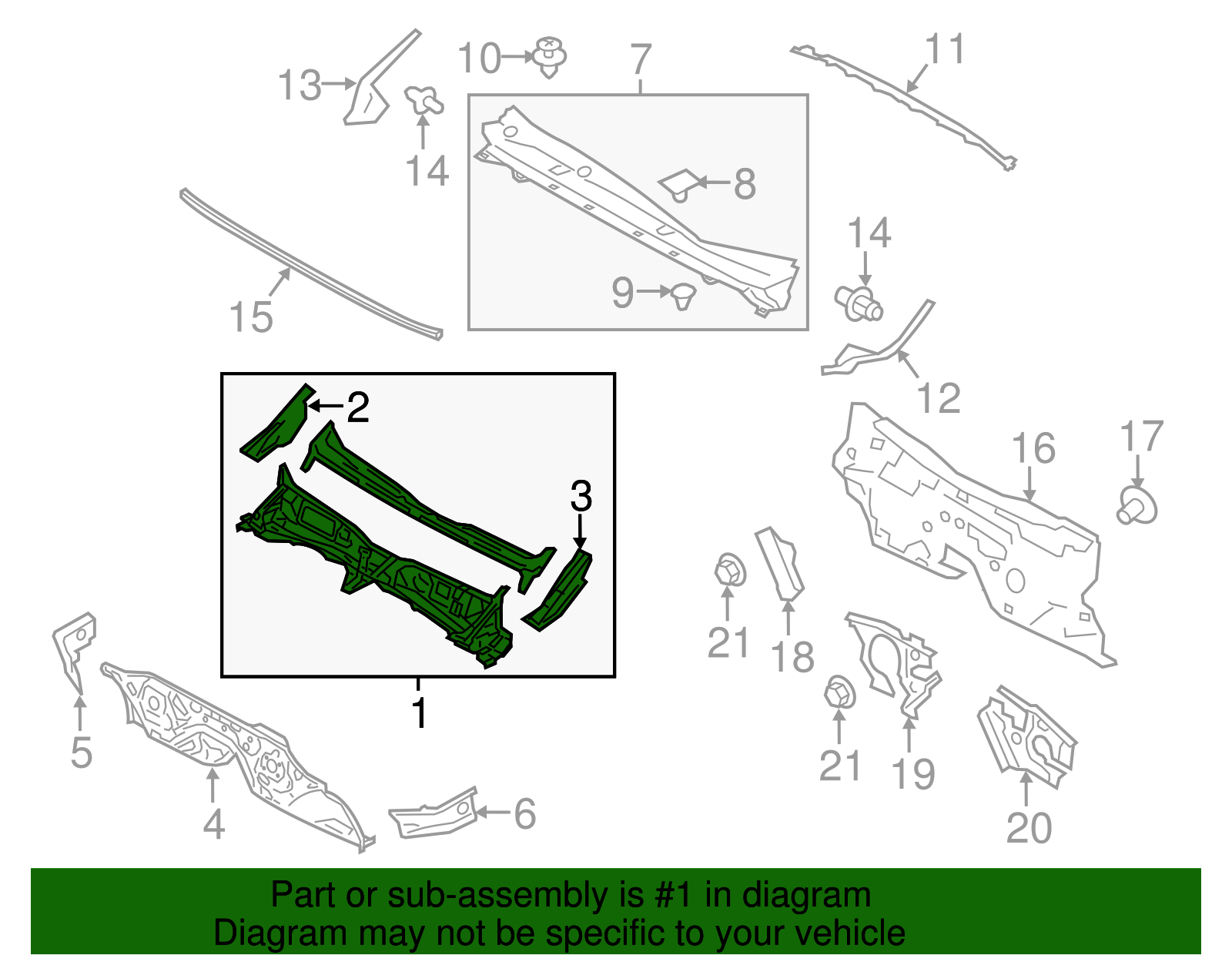 51121VA0209P - 2018-2021 Subaru - Cowl Panel | OEM Subaru Parts Center