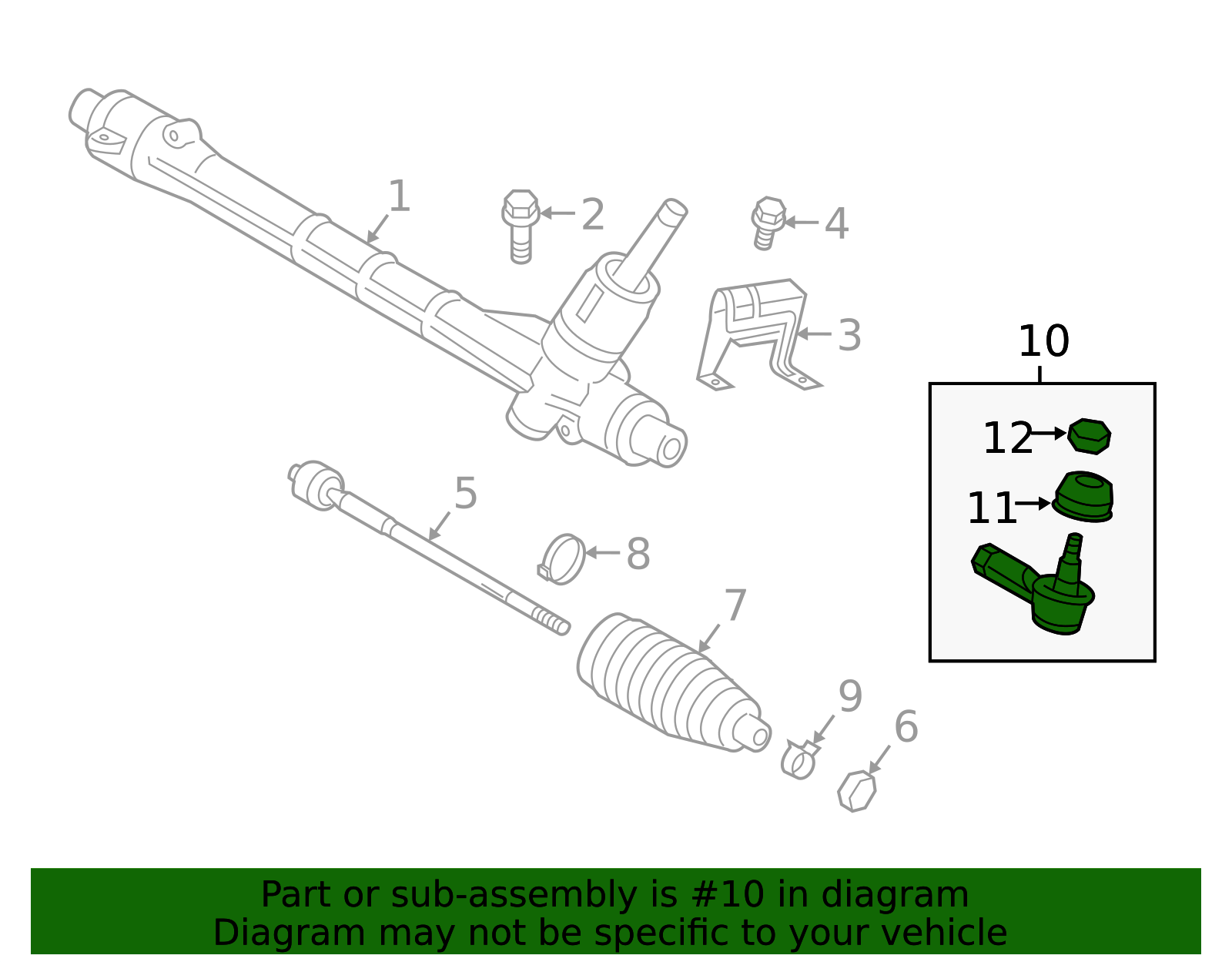 2018-2025 Mitsubishi Eclipse Cross Outer Tie Rod 48564W010P | Mitsu Parts