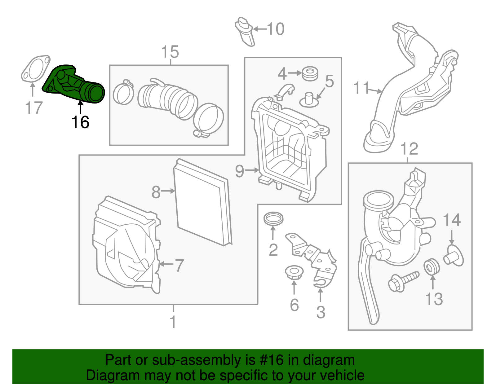 2017-2019 Nissan Sentra Air Inlet Tube 14460-BV81B | Melloy Nissan Parts