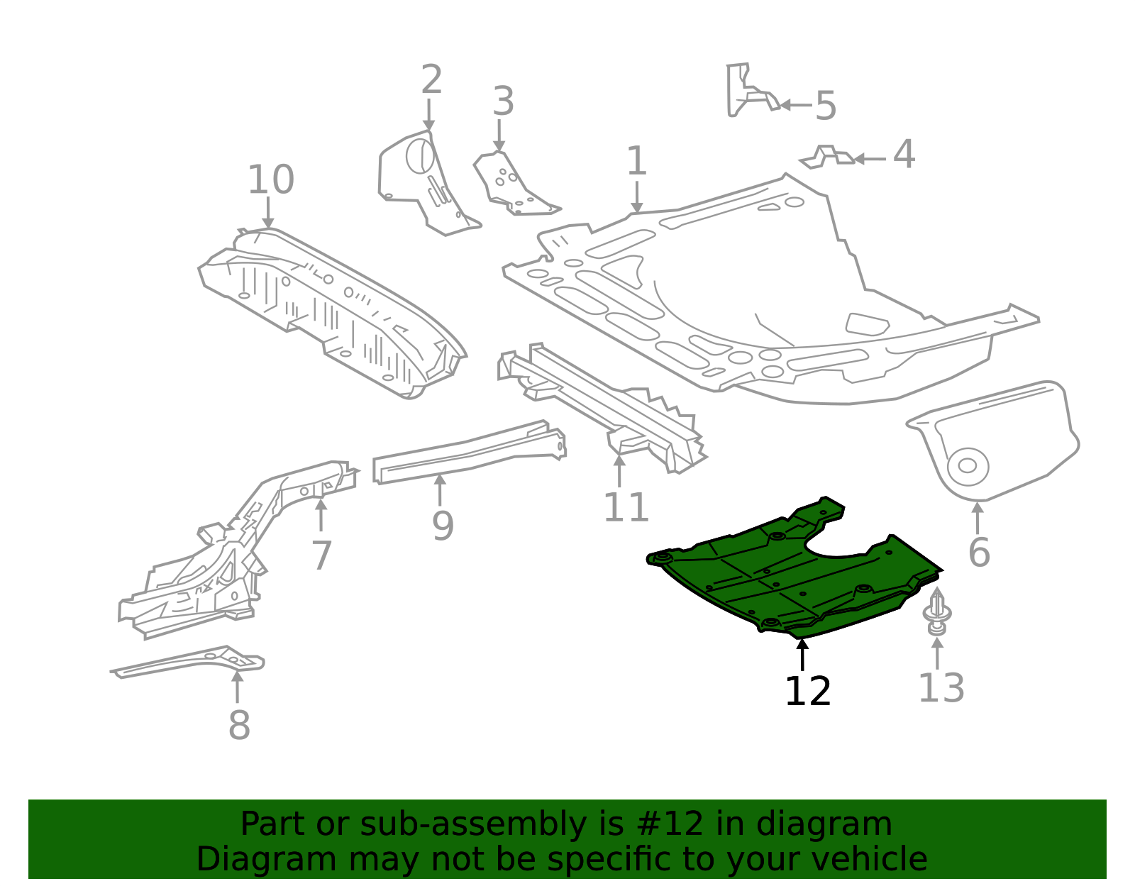 58398-02070 - Floor Pan Splash Shield - 2014-2019 Toyota Corolla | OEM ...