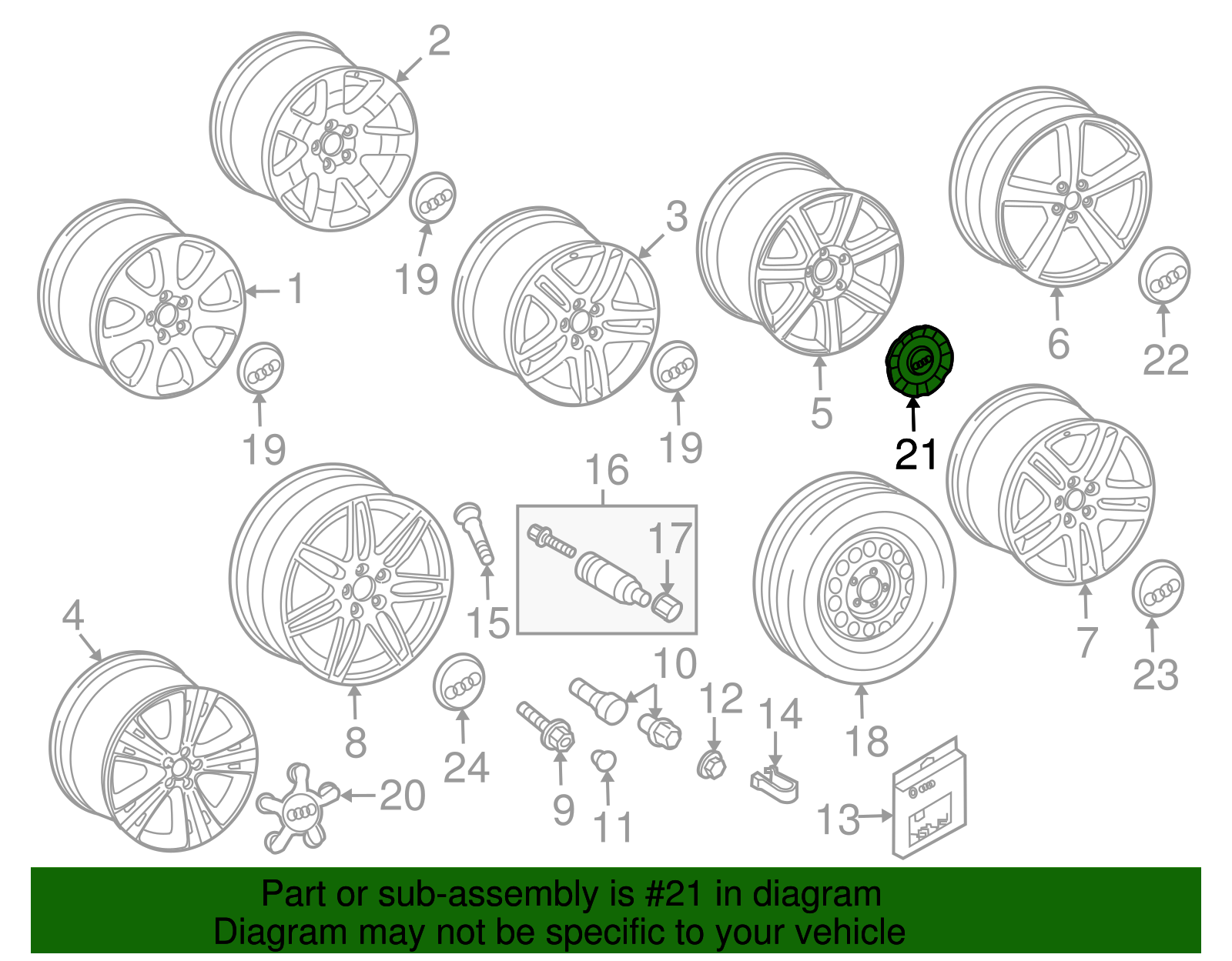 4L0-601-165 - Center Cap 2007-2009 Audi Q7 | Audi OEM Parts Guy