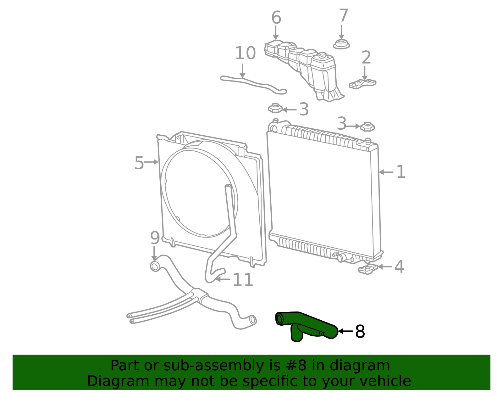 F81Z-8260-CA - Radiator Coolant Hose - 1999-2003 Ford | Lasco Auto Parts