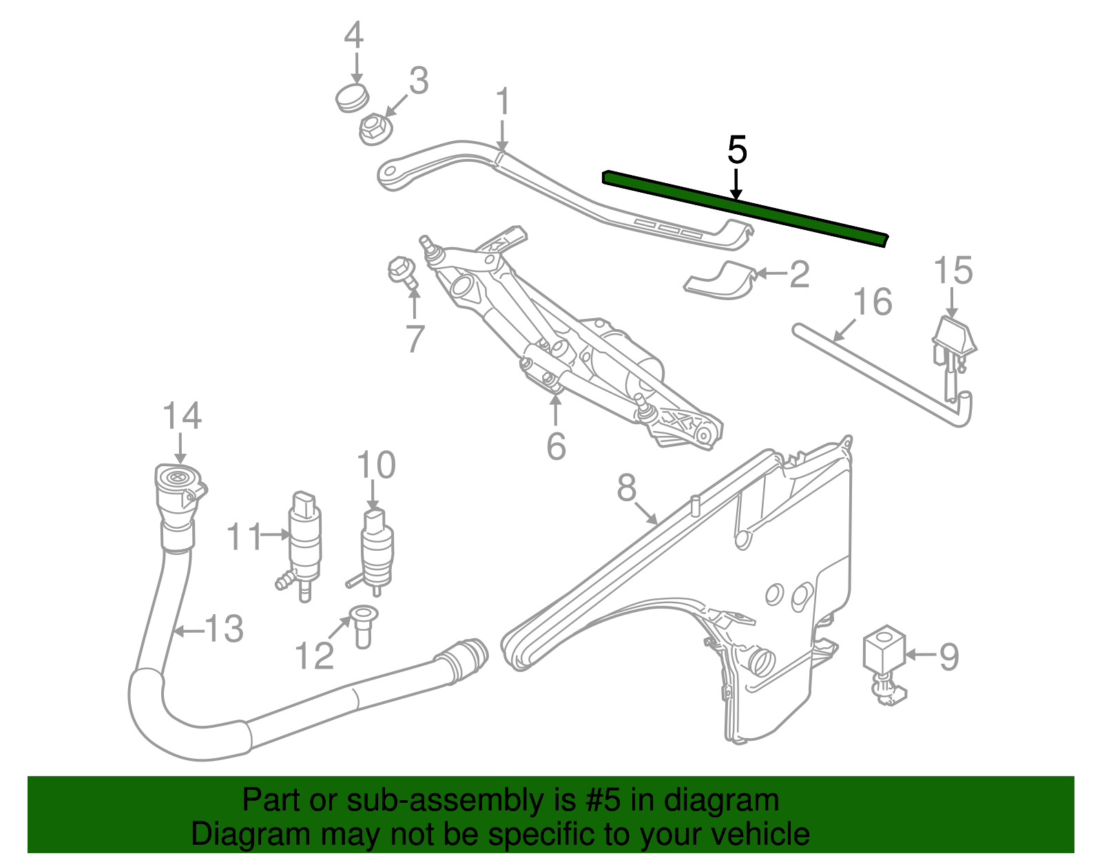 2010-2013 BMW Wiper Blade 61-61-2-455-437 | OEM Parts Online