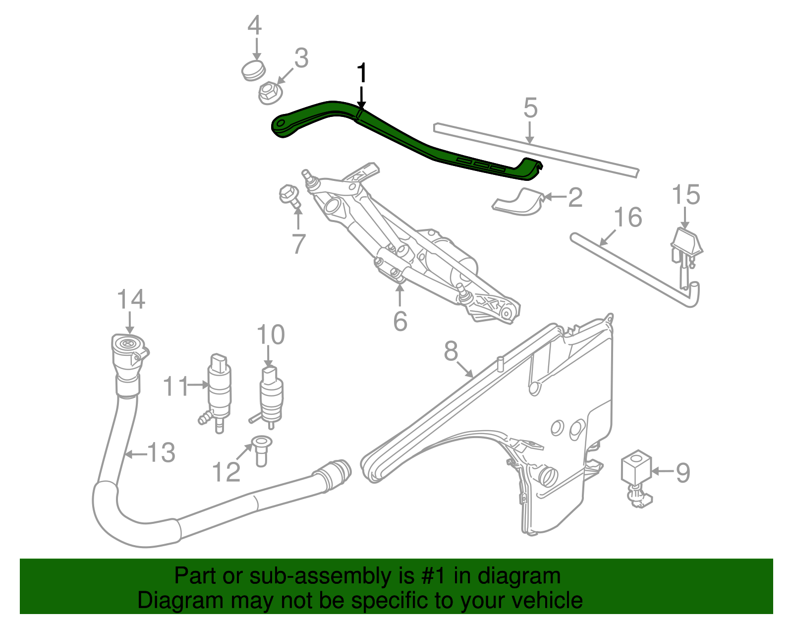 61619449923 - 2010-2013 BMW Wiper Arm (61-61-9-449-923) | BMW of South ...