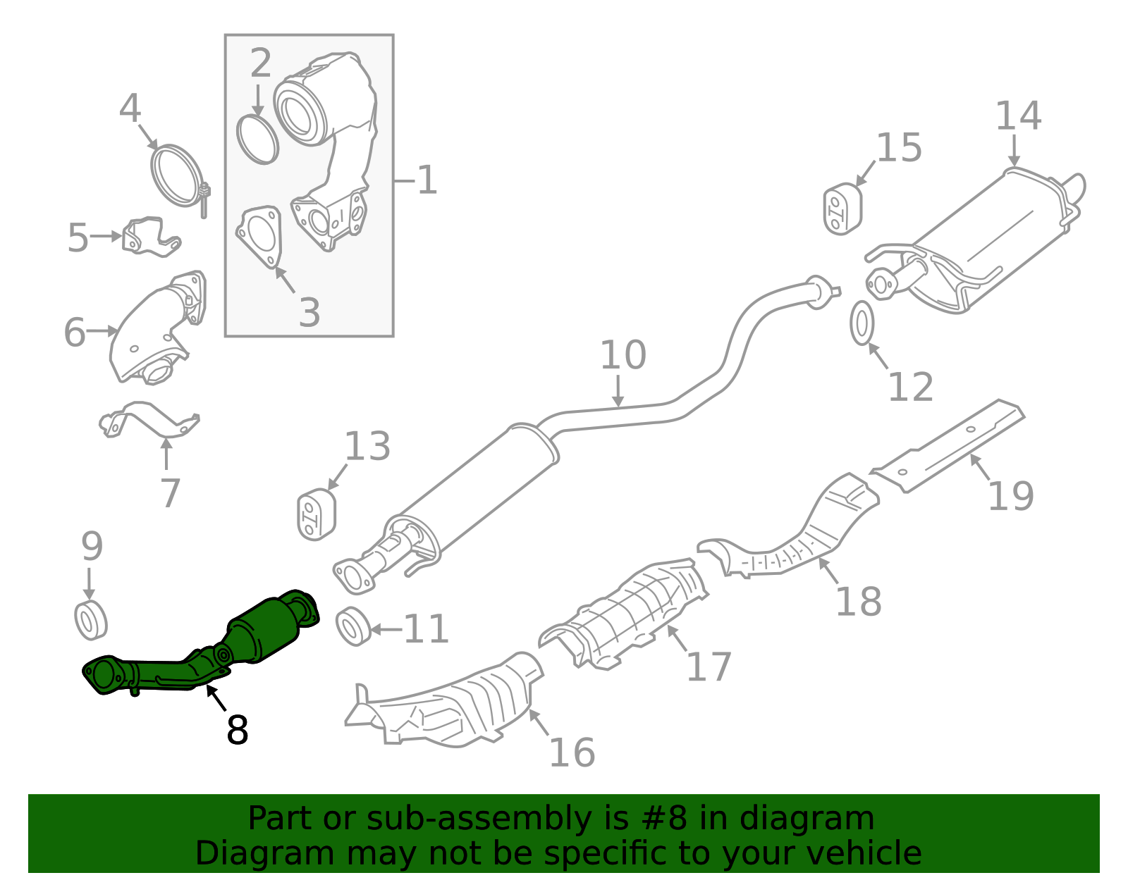 2015-2019 Nissan Catalytic Converter 20010-3YM3A | QuirkParts