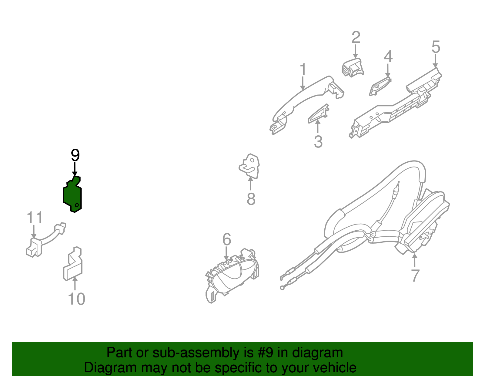2015-2020 Nissan Rogue Upper Hinge - Driver's Side (LH) 82401-5HA0A ...