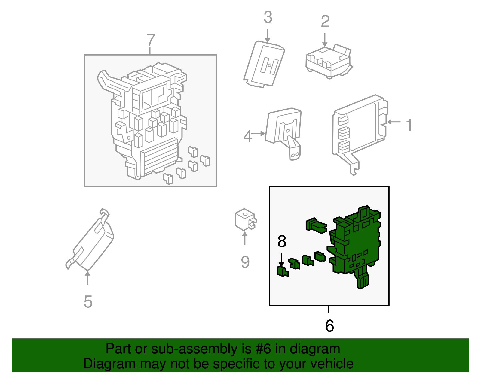38210-SHJ-A01 - 2005-2007 Honda Odyssey - Box Assembly Fuse (Passenger ...