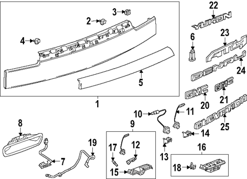 Exterior Trim - Lift Gate for 2025 GMC Yukon | GMPartsDirect.com
