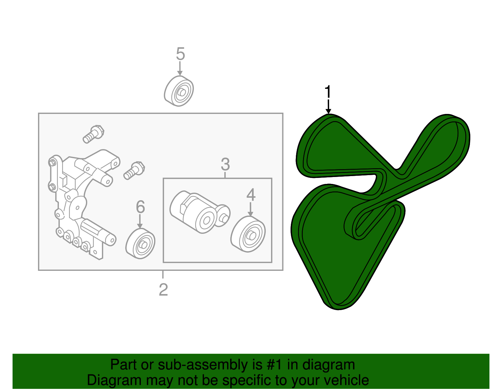 Genuine Serpentine Belt for 2011-2016 Hyundai | Part# 25212-2G760 ...