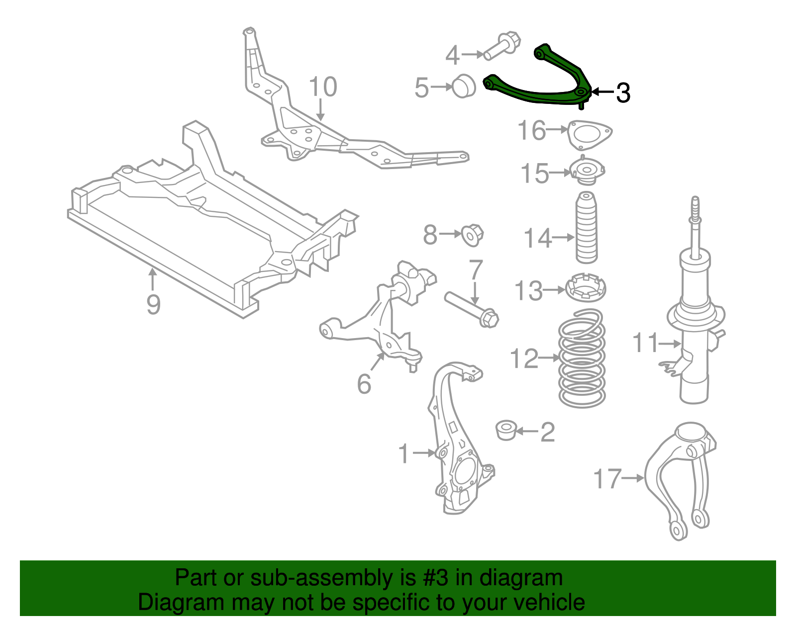 54524-JK000 - Upper Control Arm 2007-2015 Infiniti | INFINITI Parts ...