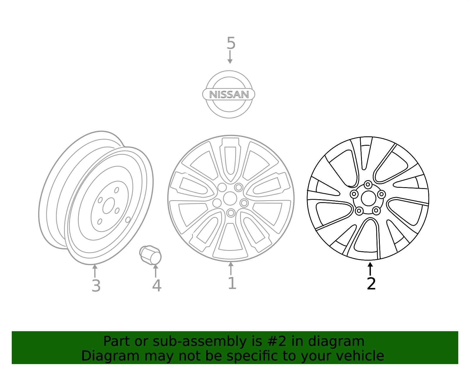 2020-2024 Nissan Murano Wheel, Alloy 40300-9UF2C | Team Nissan Inc.