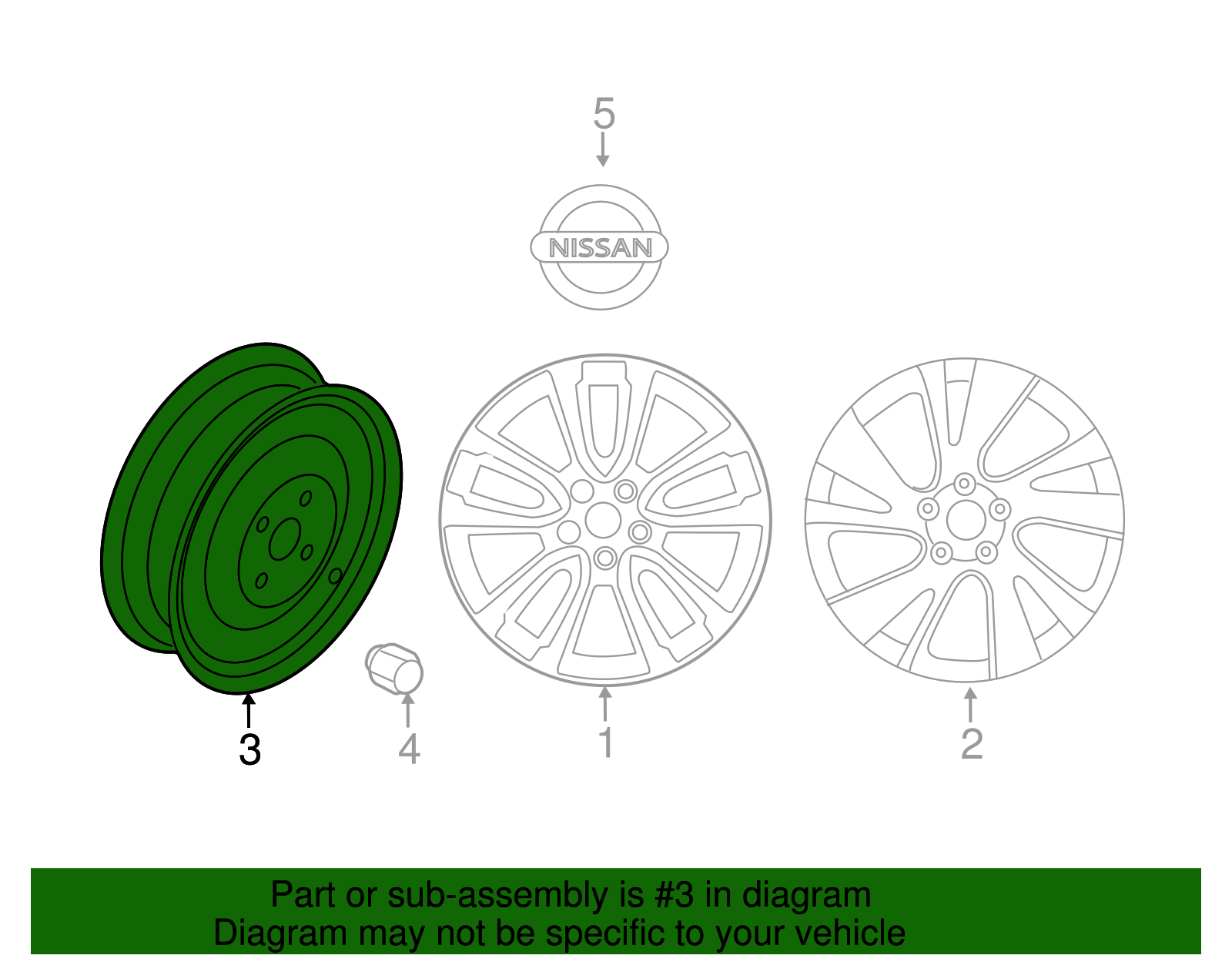 40300-9UF0A - 2020-2022 Nissan Murano - Wheel, Spare | Anicra Nissan Parts