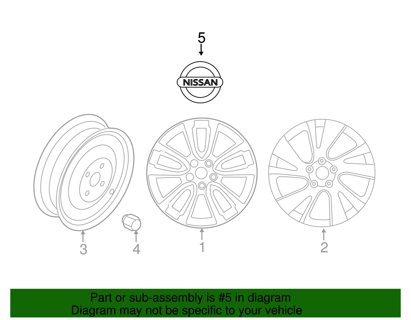 2015-2020 Nissan Center Cap 40342-4RA4A | Nissan Parts Central